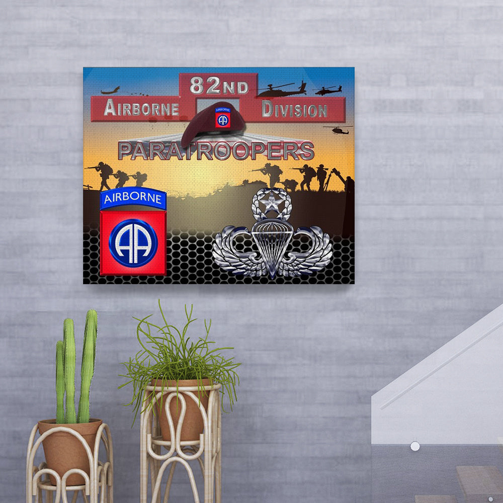 US Army 82nd Airborne Division Paratrooper Canvas Prints – Merch Gears