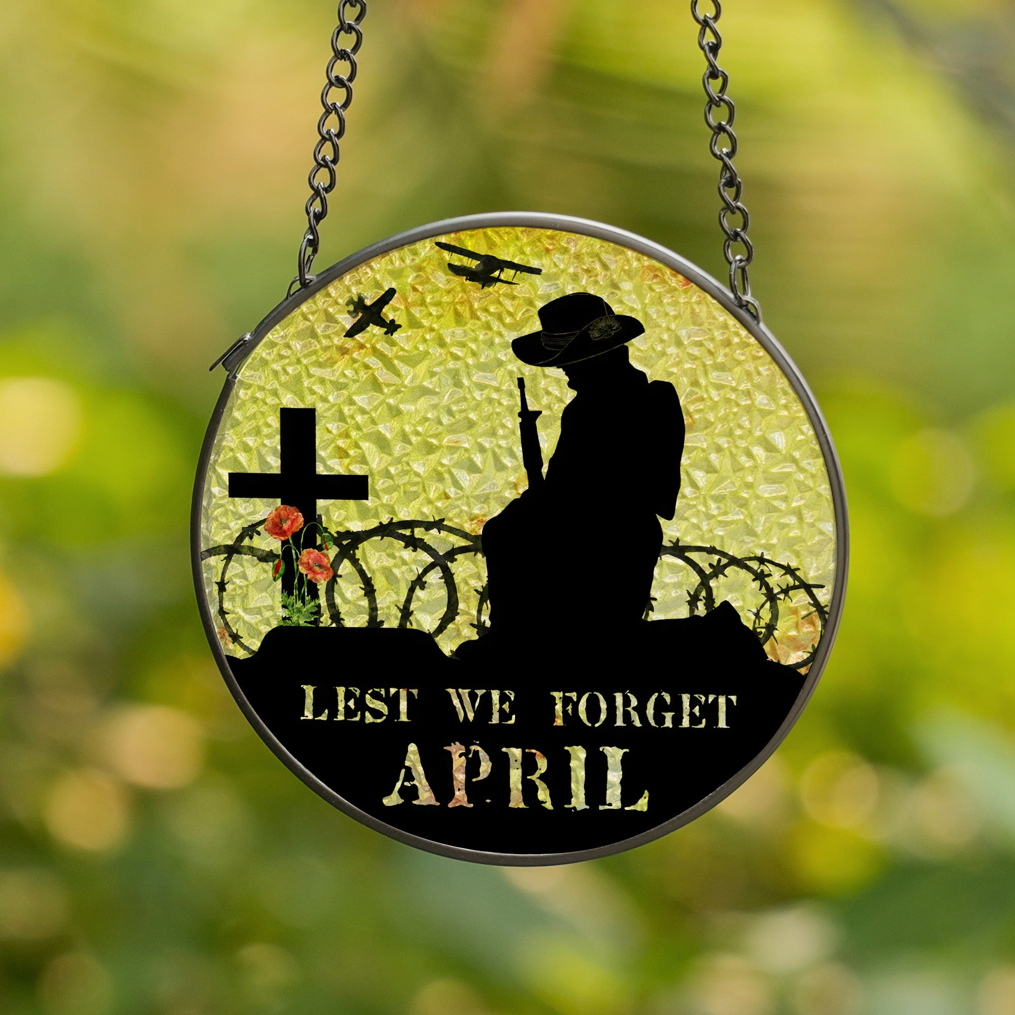 Anzac Day Remembrance Stained Glass Suncatcher for Window Hanging ...