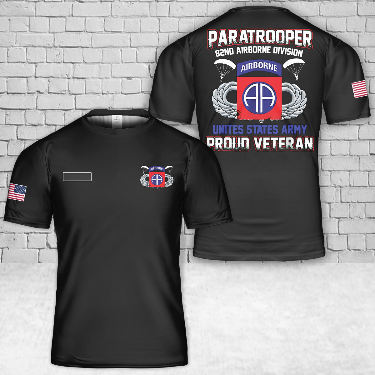 Custom Name US Army Proud Paratrooper Veteran 82nd Airborne Division T – Merch Gears