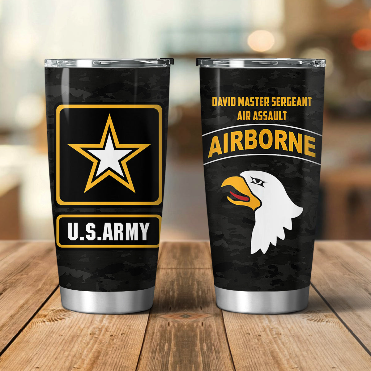 Custom Name, Rank & Unit US Army 101st Airborne Division Tumbler 20oz – Merch Gears