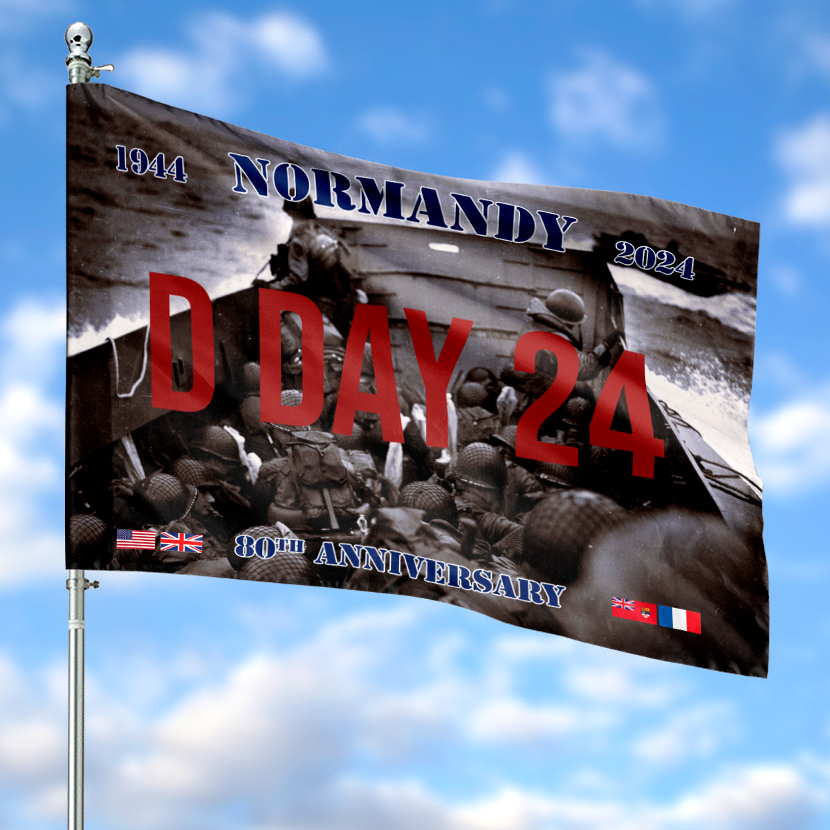 D-Day 2024 80th Anniversary House Flag – Merch Gears