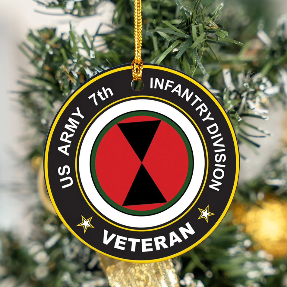 US Army 7th Infantry Division Veteran Ceramic Ornament – Merch Gears