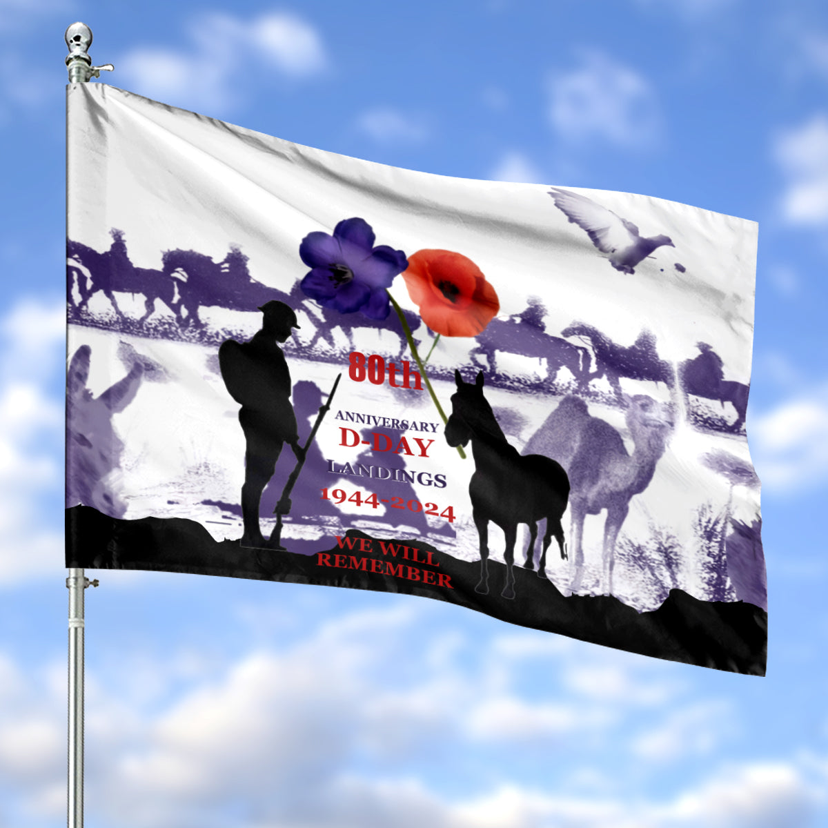 80th Anniversary D-Day Normandy Landings War Horse Poppy 1944-2024 Hou ...