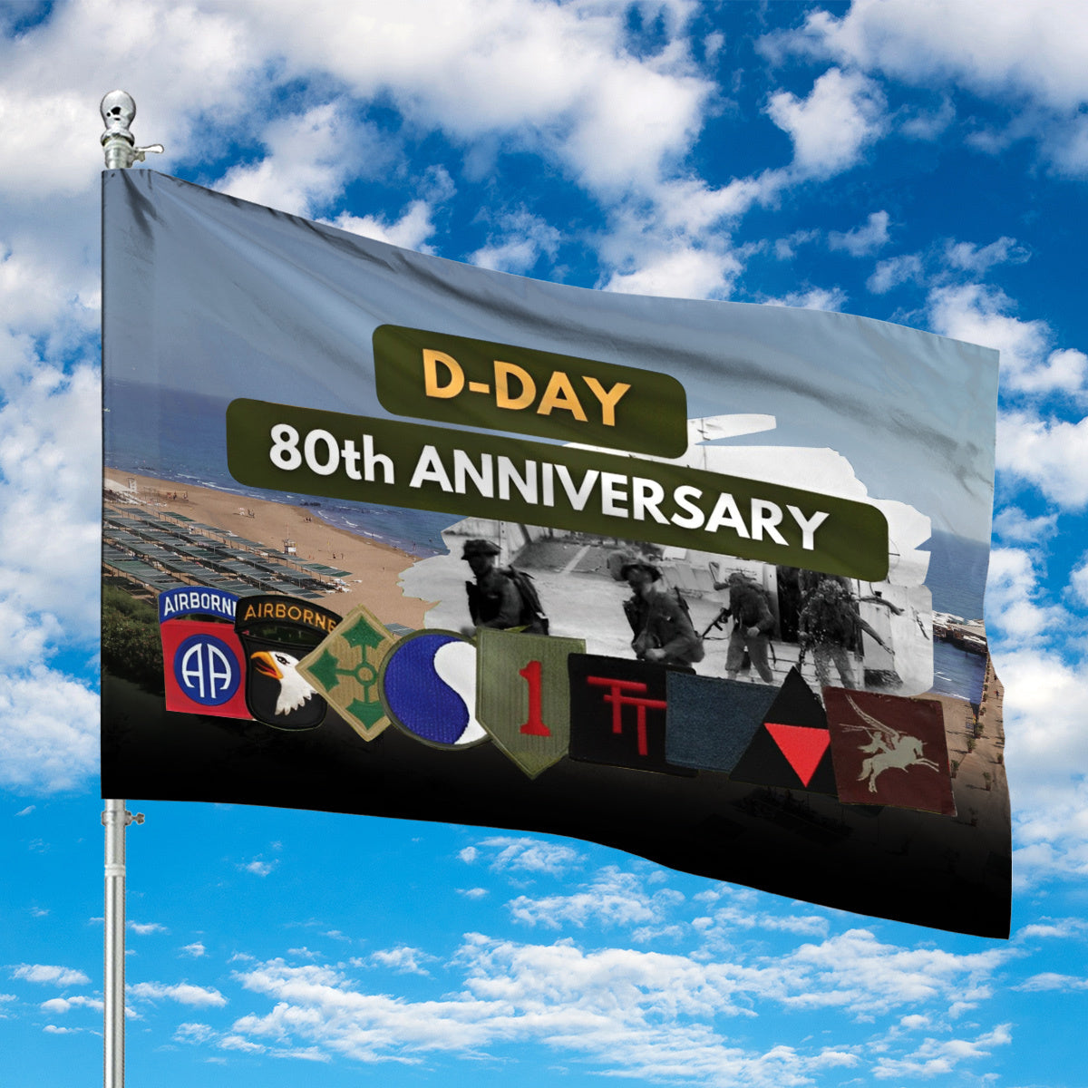 80th Anniversary of D-Day Normandy House Flag – Merch Gears