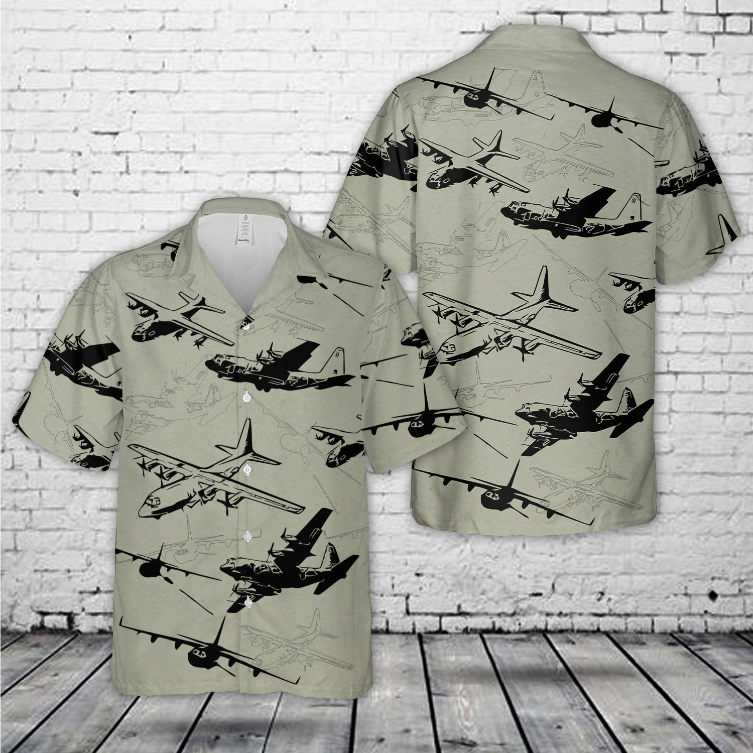 AC-130 Gunship Silhouette Hawaiian Shirt – Merch Gears