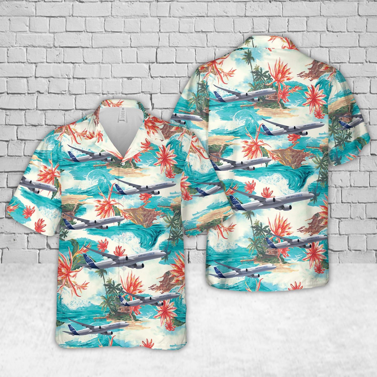 Airbus A350-1000 Hawaiian Shirt – Merch Gears