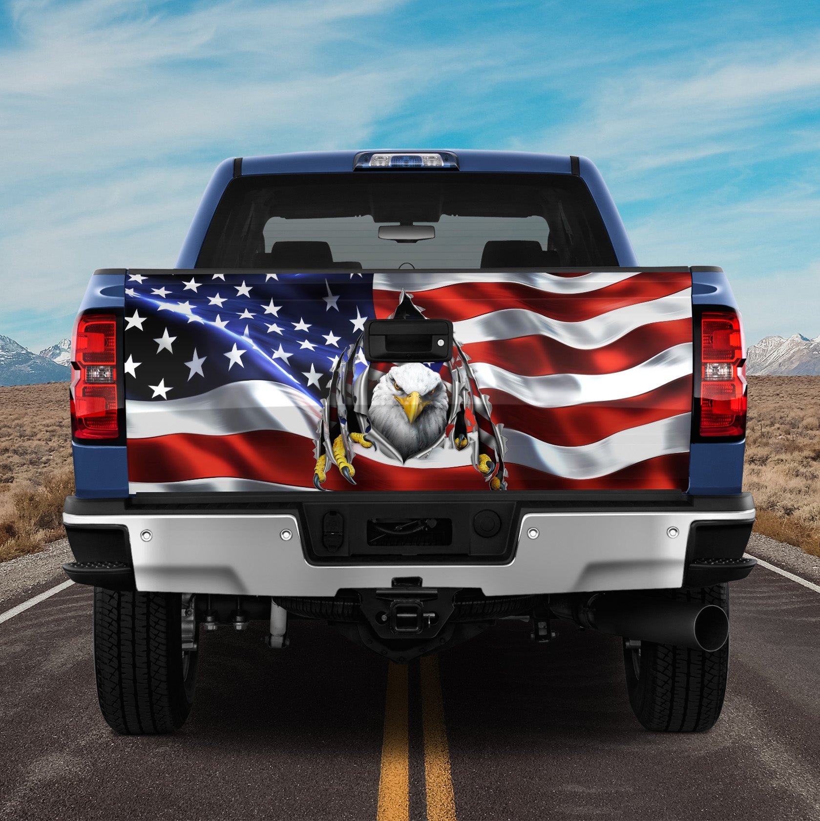American Flag Eagle Tailgate Wrap – Merch Gears