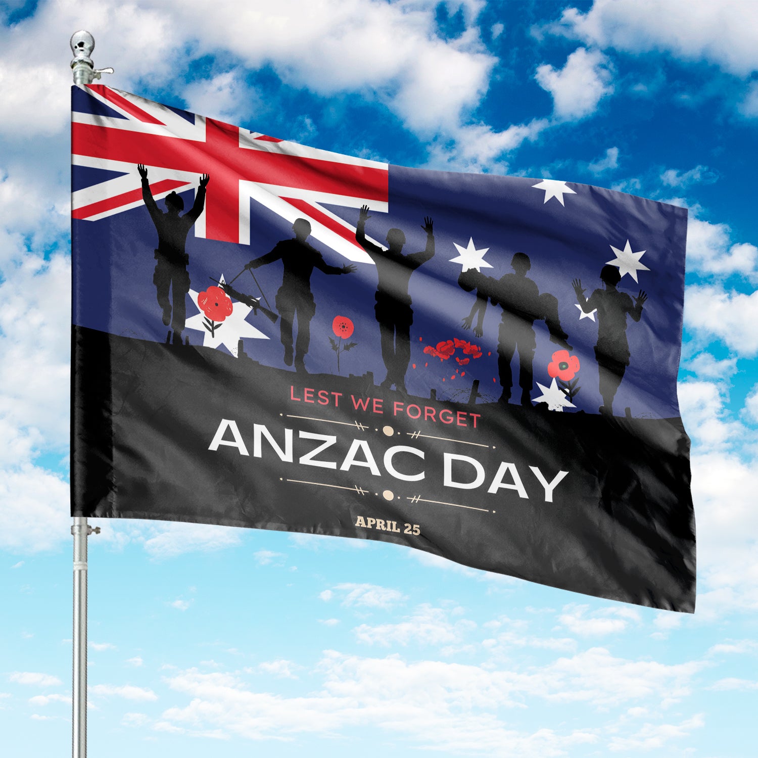 Australian Anzac Day Lest We Forget House Flag – Merch Gears