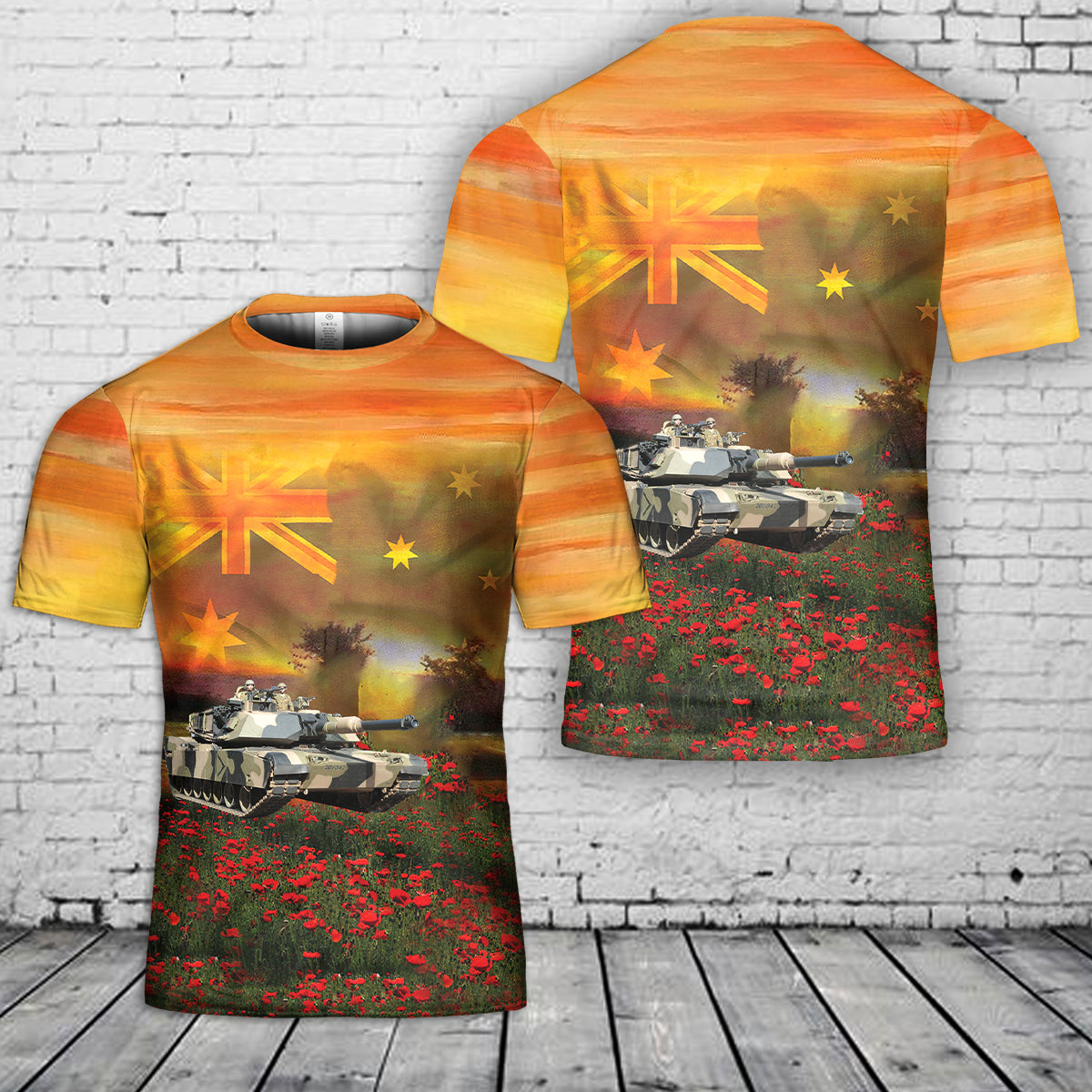 Australian Army M1A1 Abrams Main Battle Tank, ANZAC Day 3D T-Shirt ...