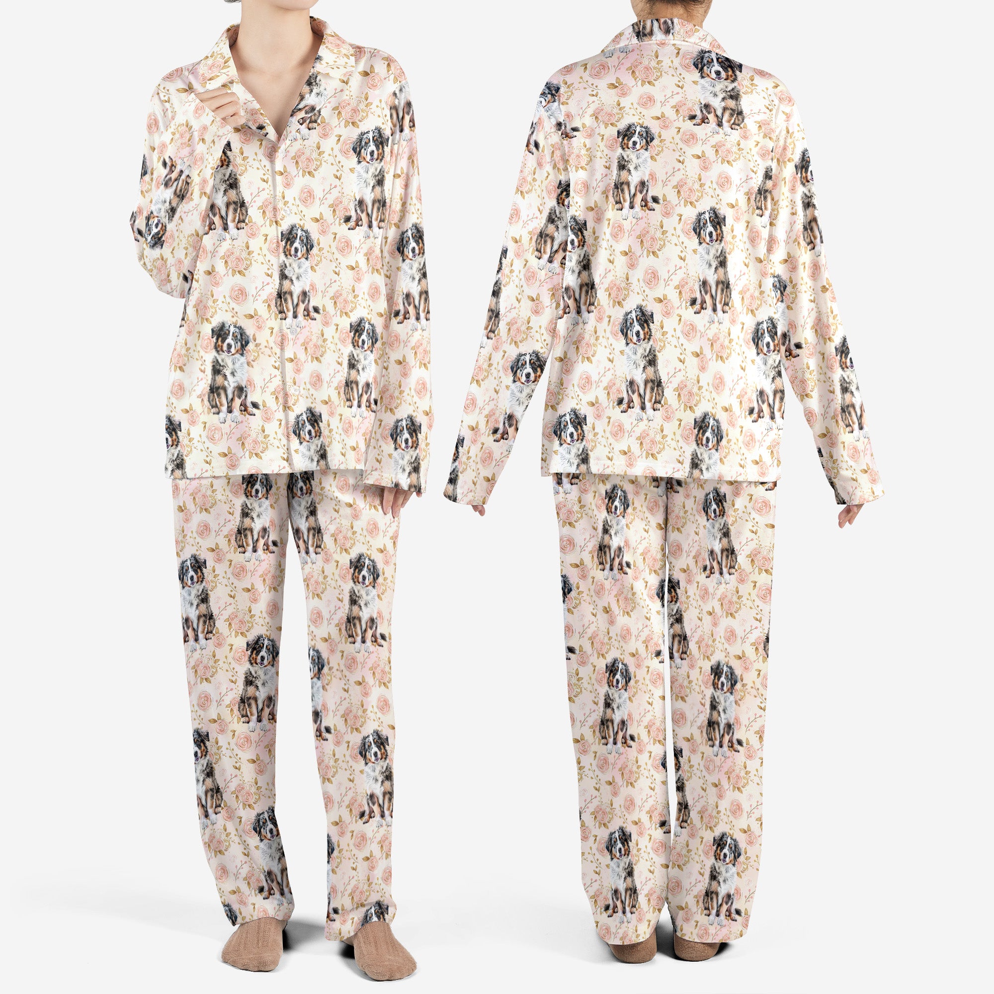 Australian Shepherd Flower AOP Pajamas Set – Merch Gears