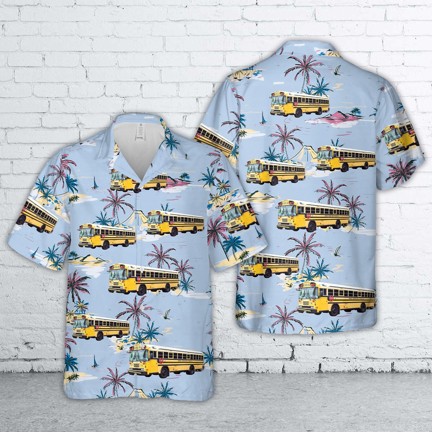 Blue Bird Type D transit-style school bus Hawaiian Shirt – Merch Gears