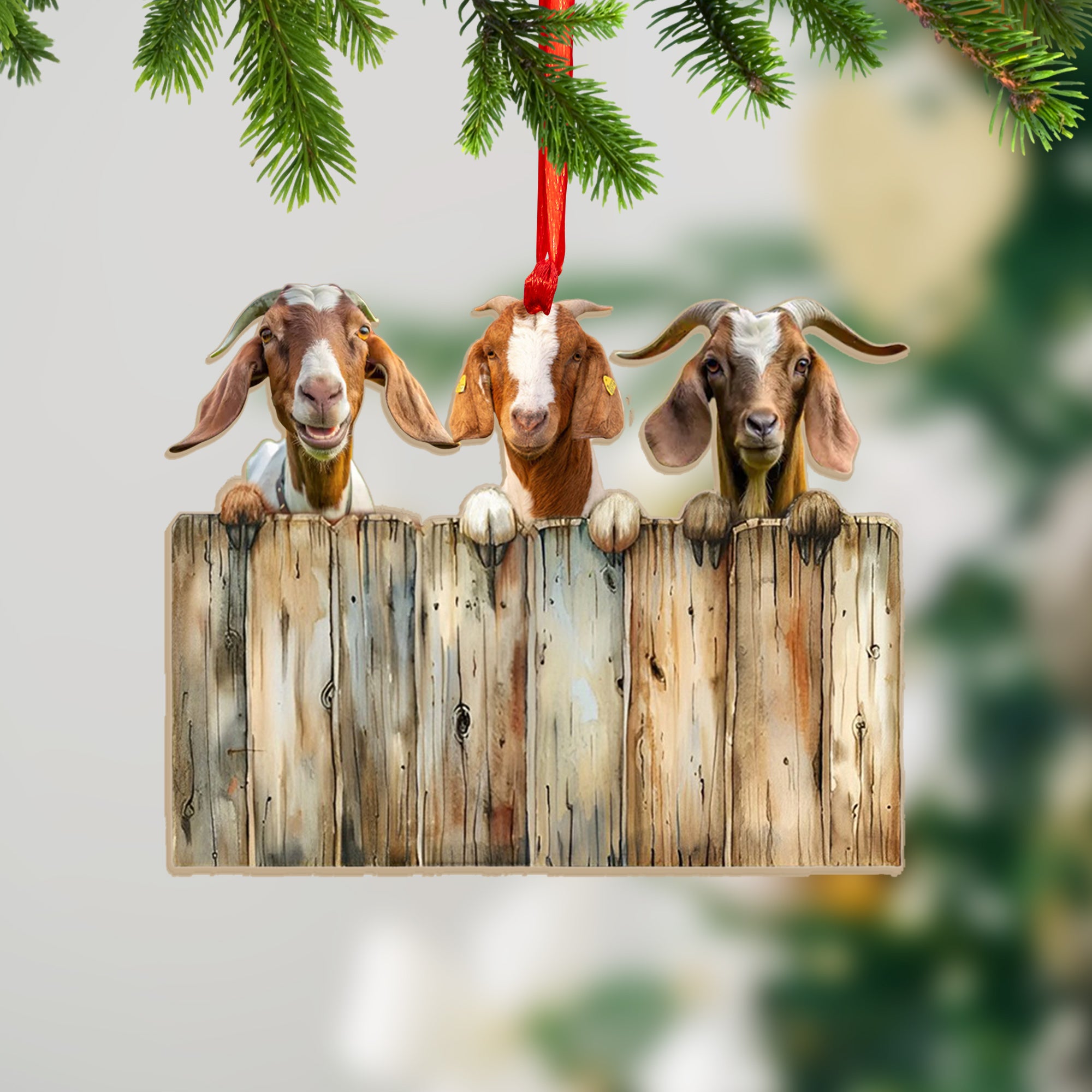 Boer Goat Christmas Custom shape 2-sided acrylic ornament – Merch Gears