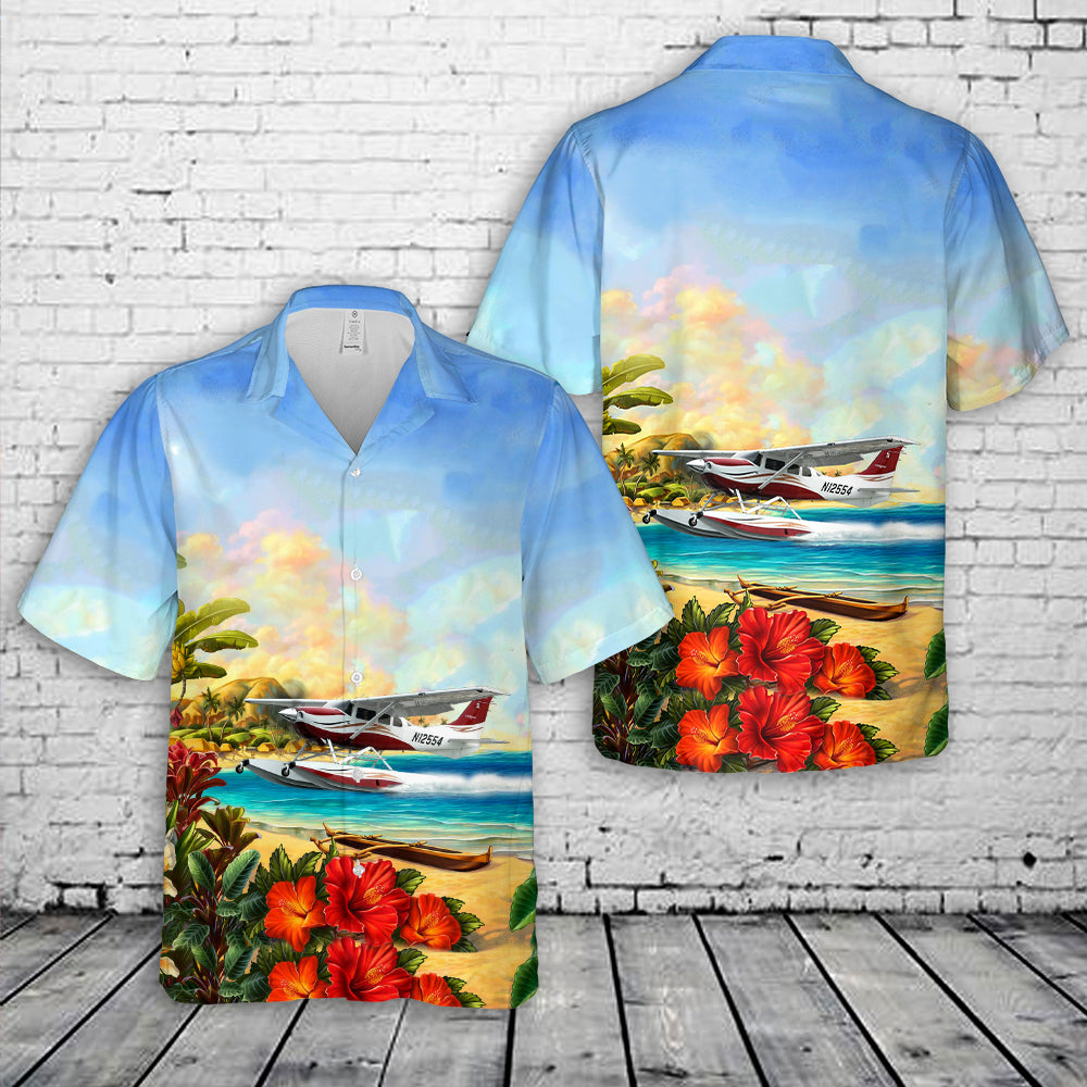 Cessna 206 Stationair floatplane airplane Hawaiian Shirt – Merch Gears