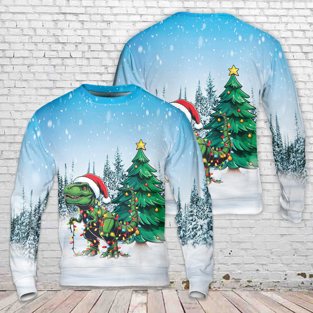 Christmas Dinosaur Christmas AOP Sweater – Merch Gears