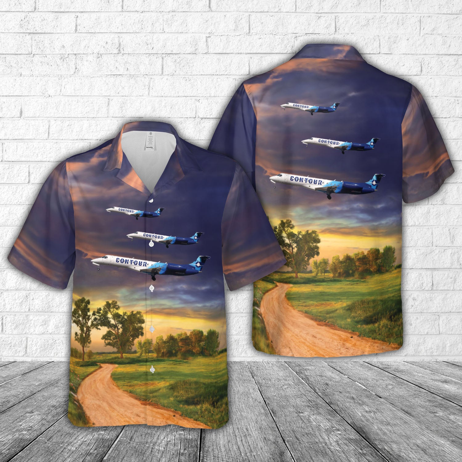 Contour Airlines Embraer ERJ-135 Hawaiian Shirt – Merch Gears