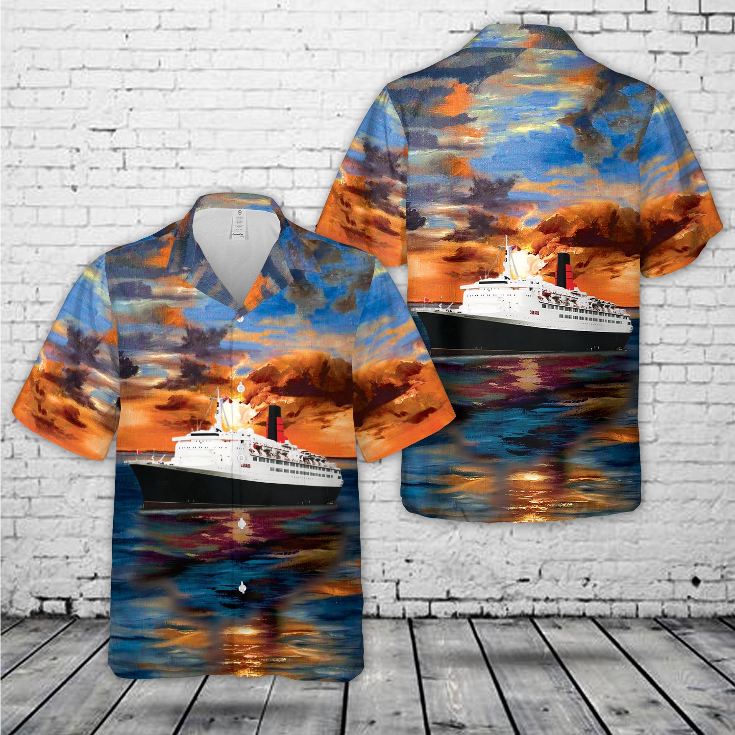 Cunard Liner RMS Queen Elizabeth 2 Hawaiian Shirt – Merch Gears