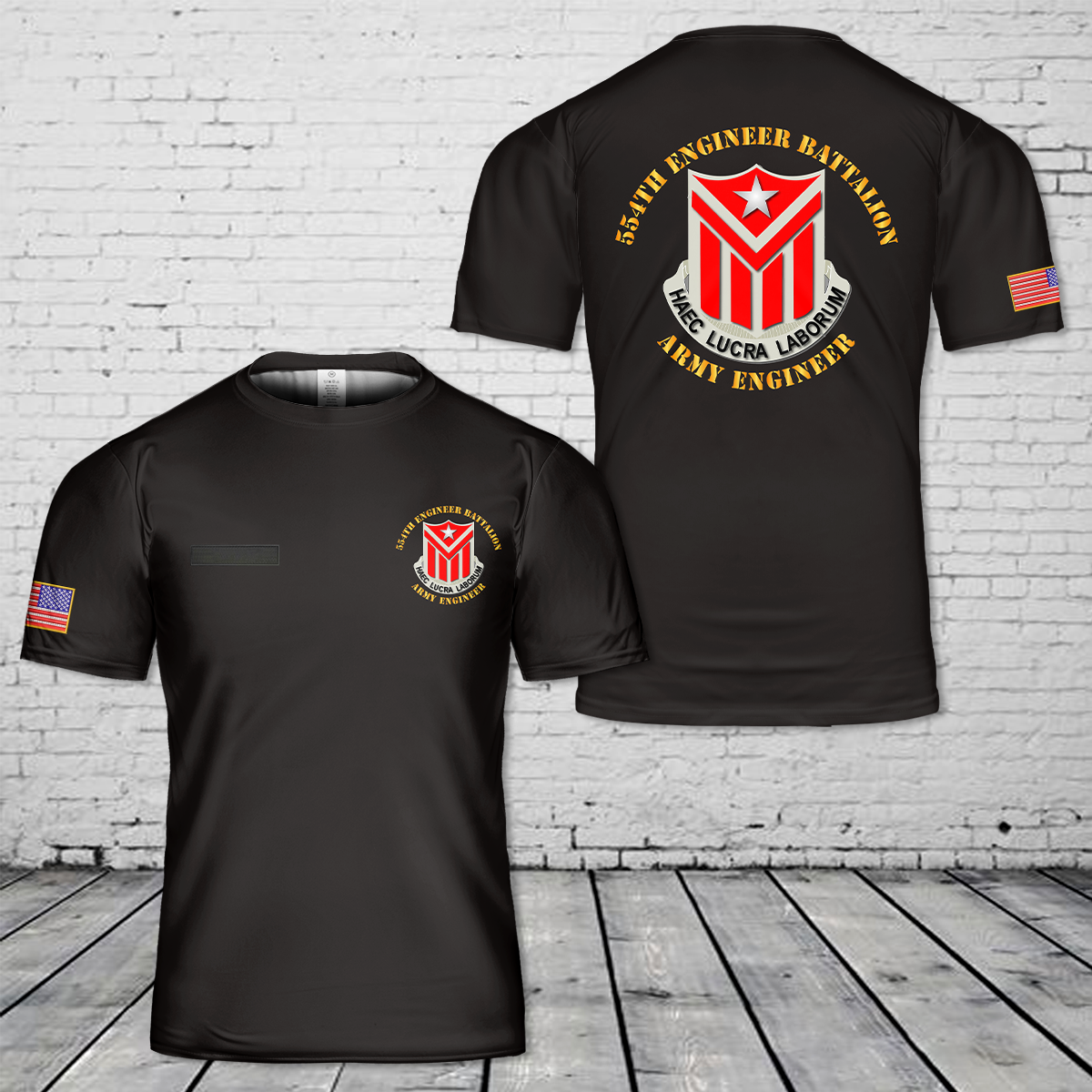 Custom Name 554th Engineer Battalion Army Engineer T-Shirt 3D – Merch Gears