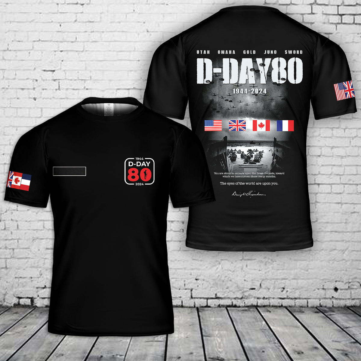 Custom Name 80th anniversary of D-Day T-Shirt 3D – Merch Gears