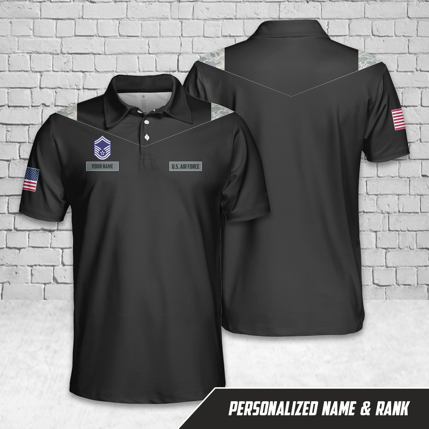 Custom Name And Rank US Air Force Polo Shirt – Merch Gears