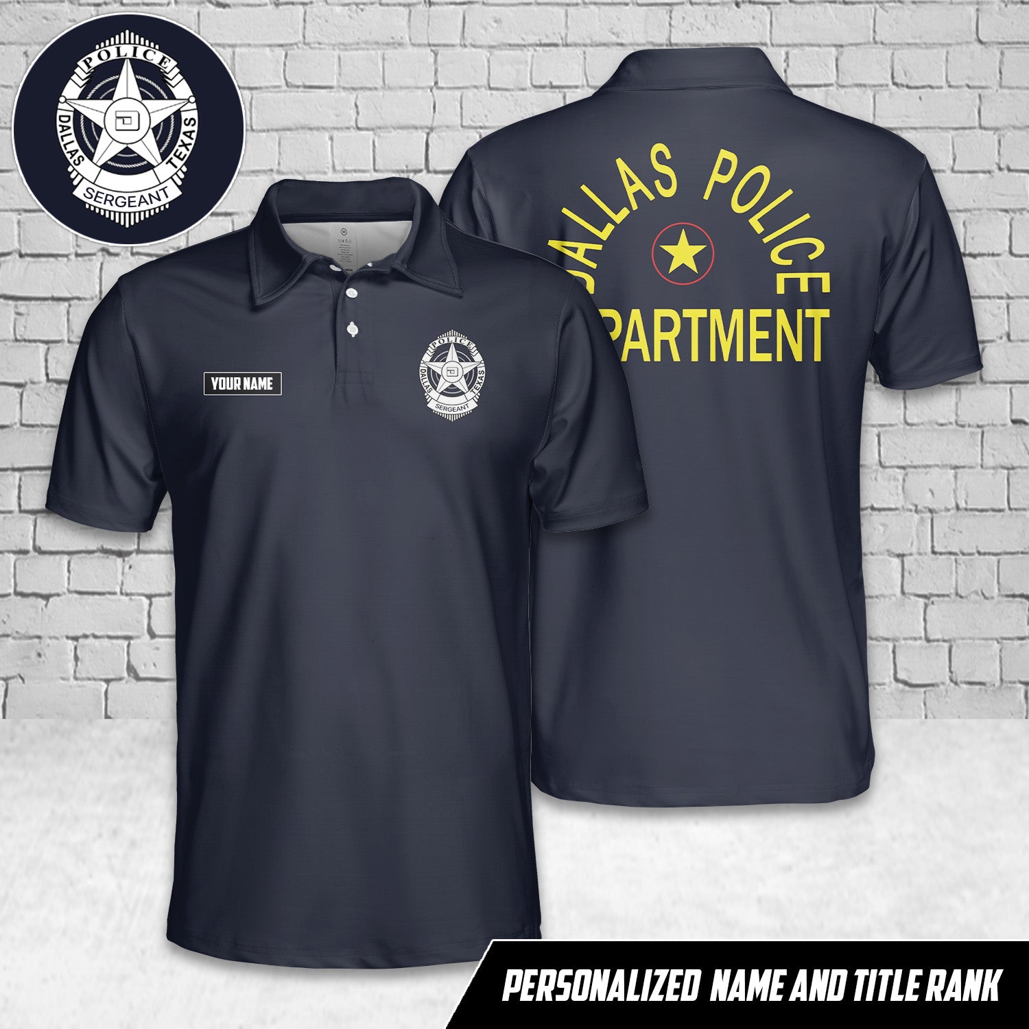 Custom Name And Title Rank Dallas, Texas, Dallas Police Department Pol ...