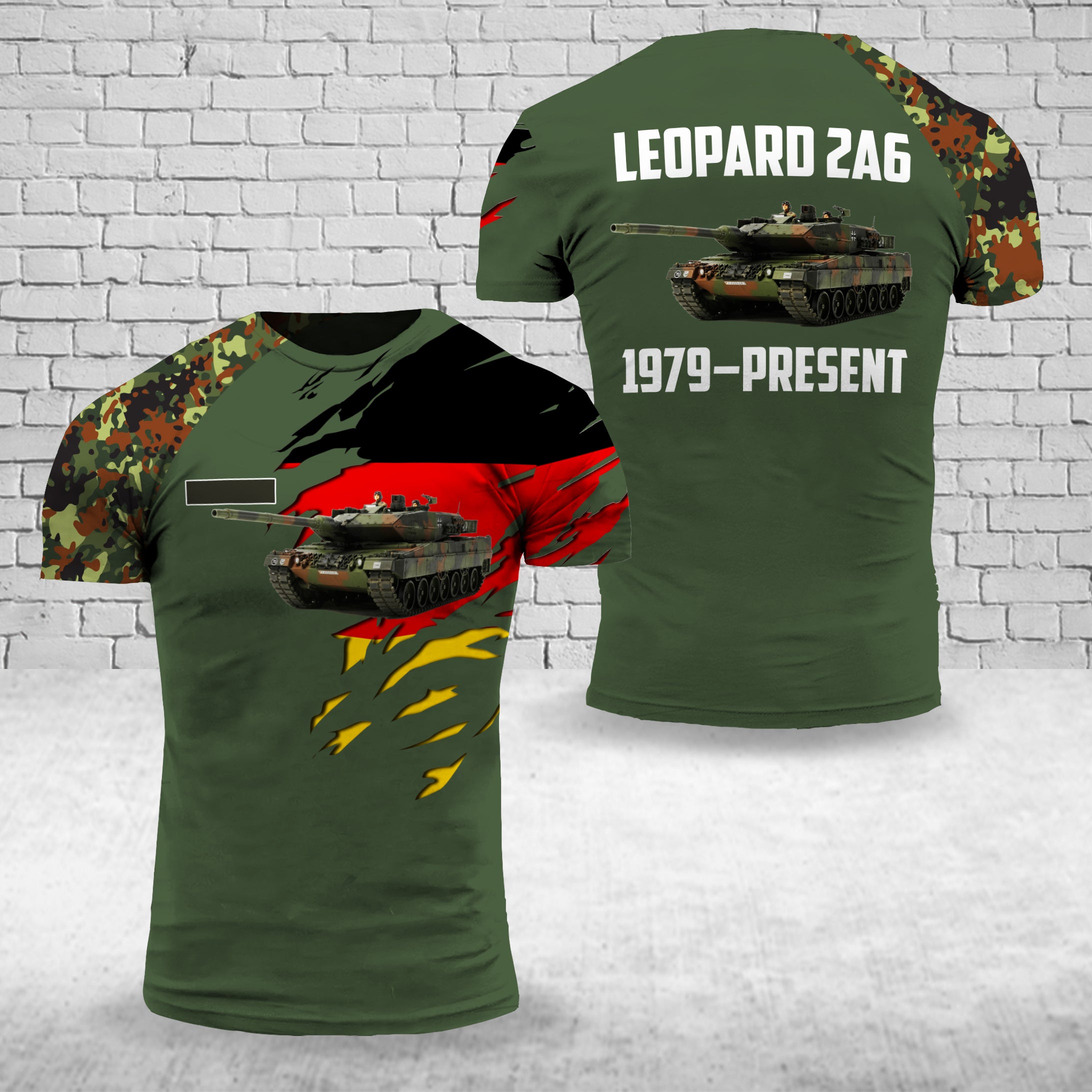 Custom Name Bundeswehr Kampfpanzer Leopard 2A6 T-Shirt 3D – Merch Gears