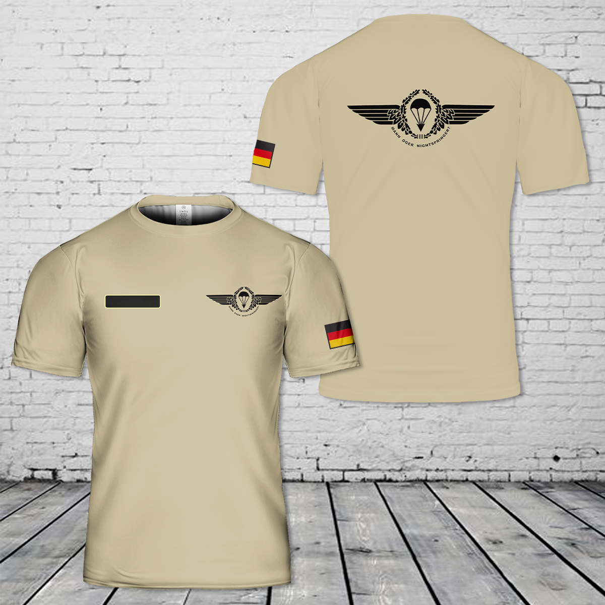 Custom Name Fallshirmjager Paratrooper German Airborne Wings T-Shirt 3 ...