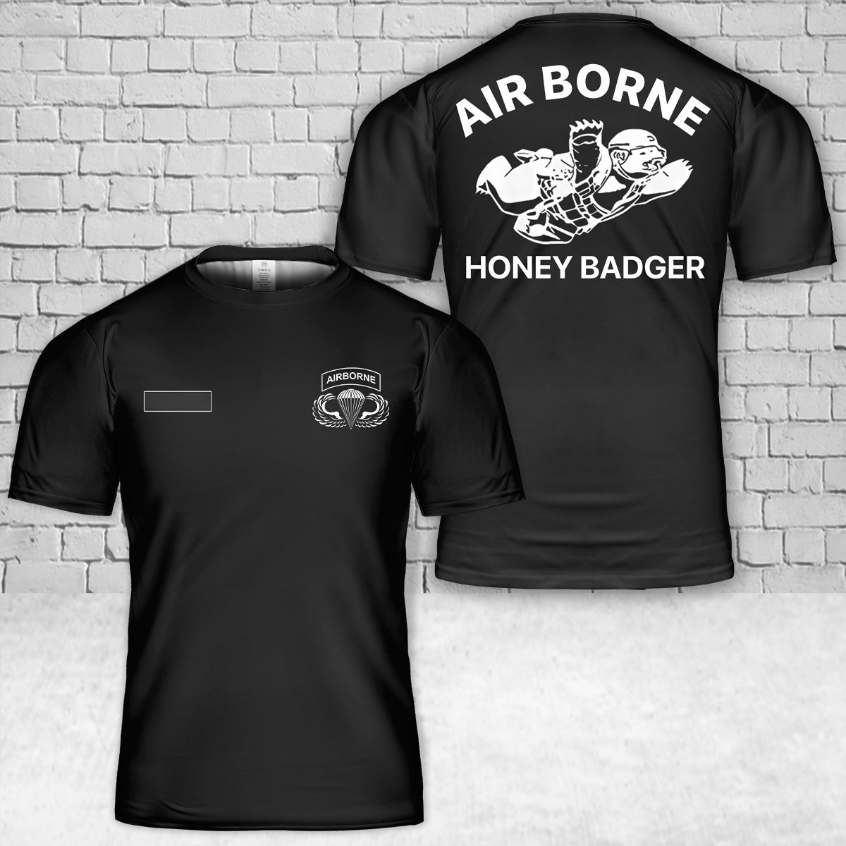 Custom Name Honey Badger Airborne Paratrooper Army Special Forces T-Sh ...