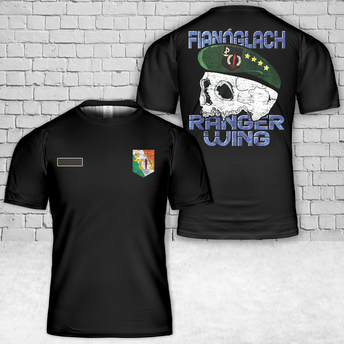 Custom Name Irish Army Ranger Wing Fianoglach T-Shirt 3D – Merch Gears