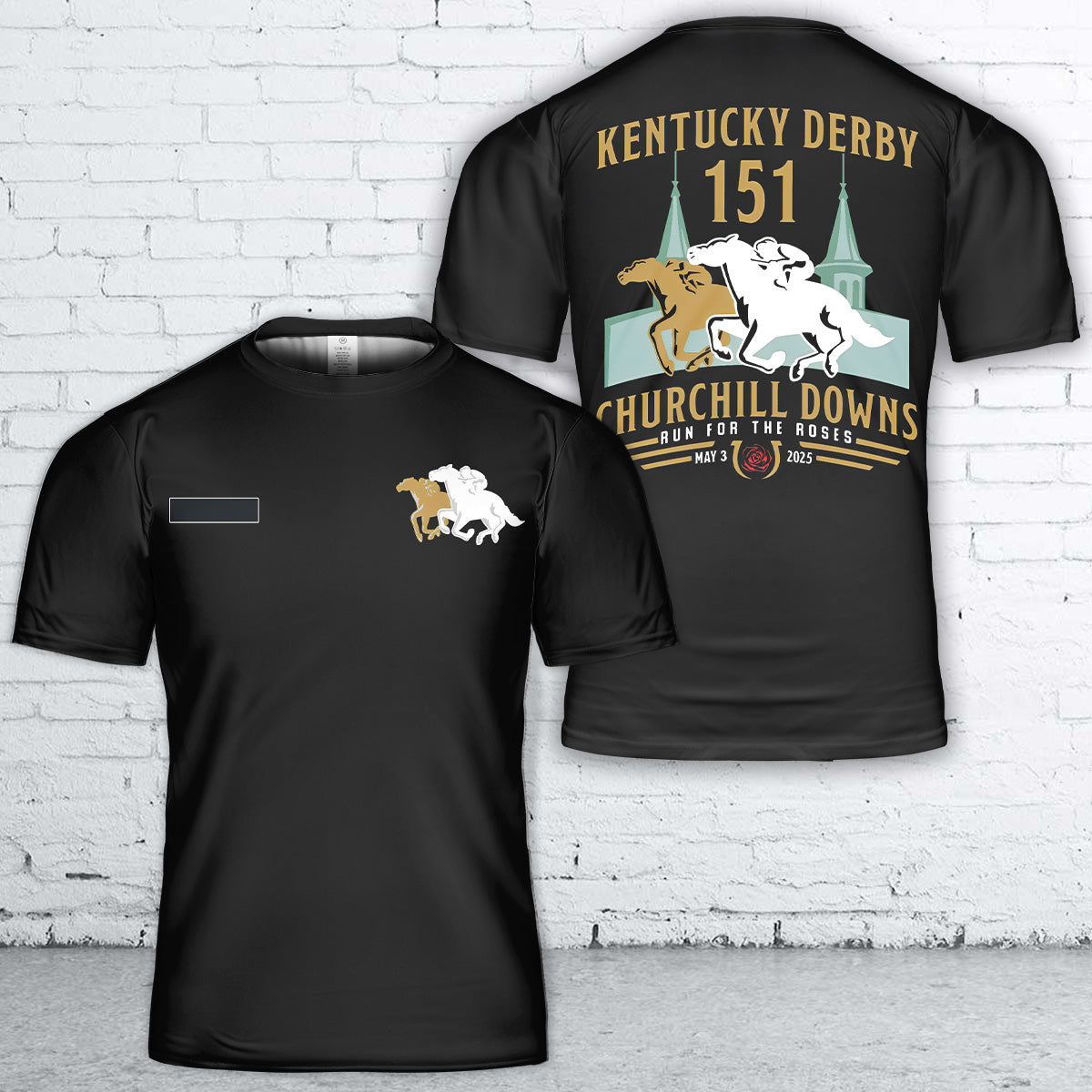 Custom Name Kentucky Derby Race 2025 T-Shirt 3D – Merch Gears