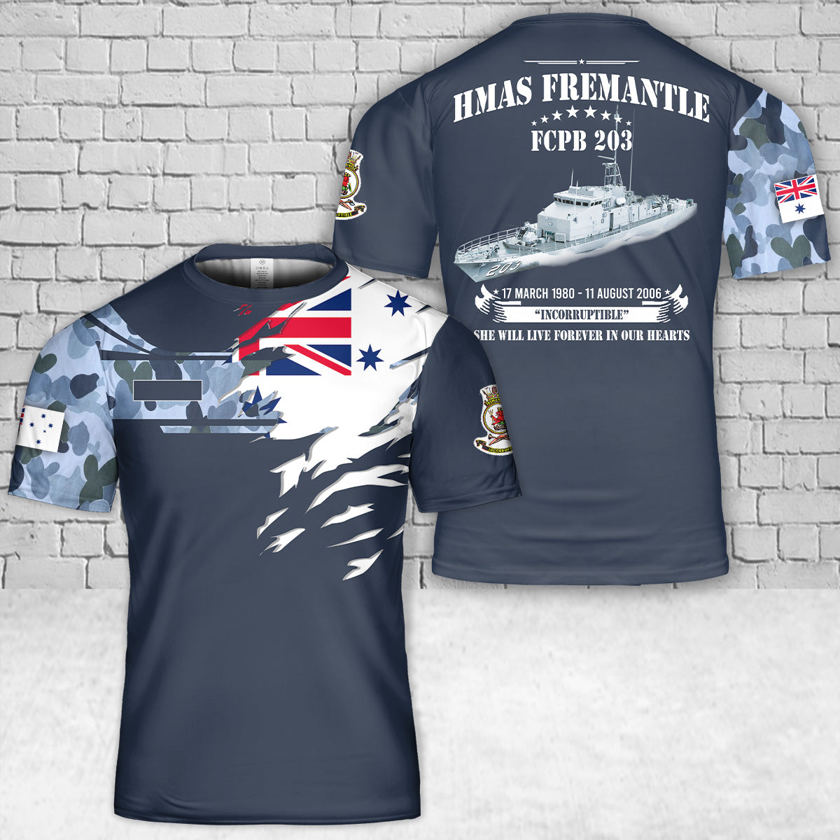 Custom Name Royal Australian Navy HMAS Fremantle (FCPB 203) Fremantle ...