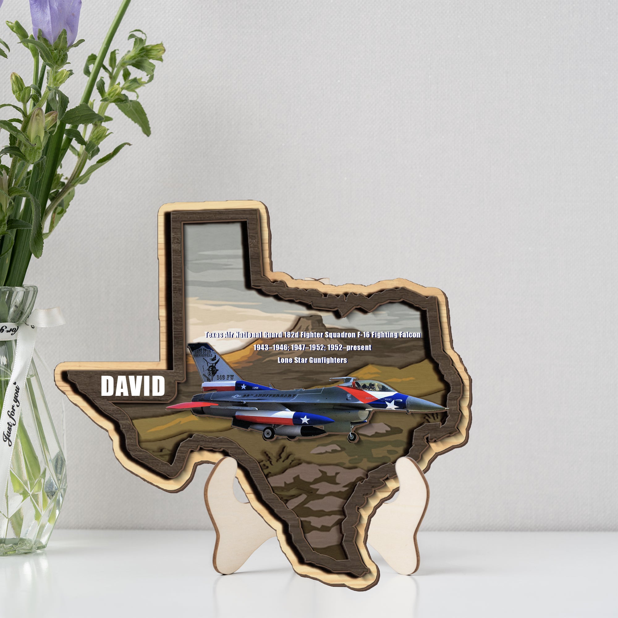 Custom Name Texas Air National Guard 182d Fighter Squadron F-16 Fighti ...