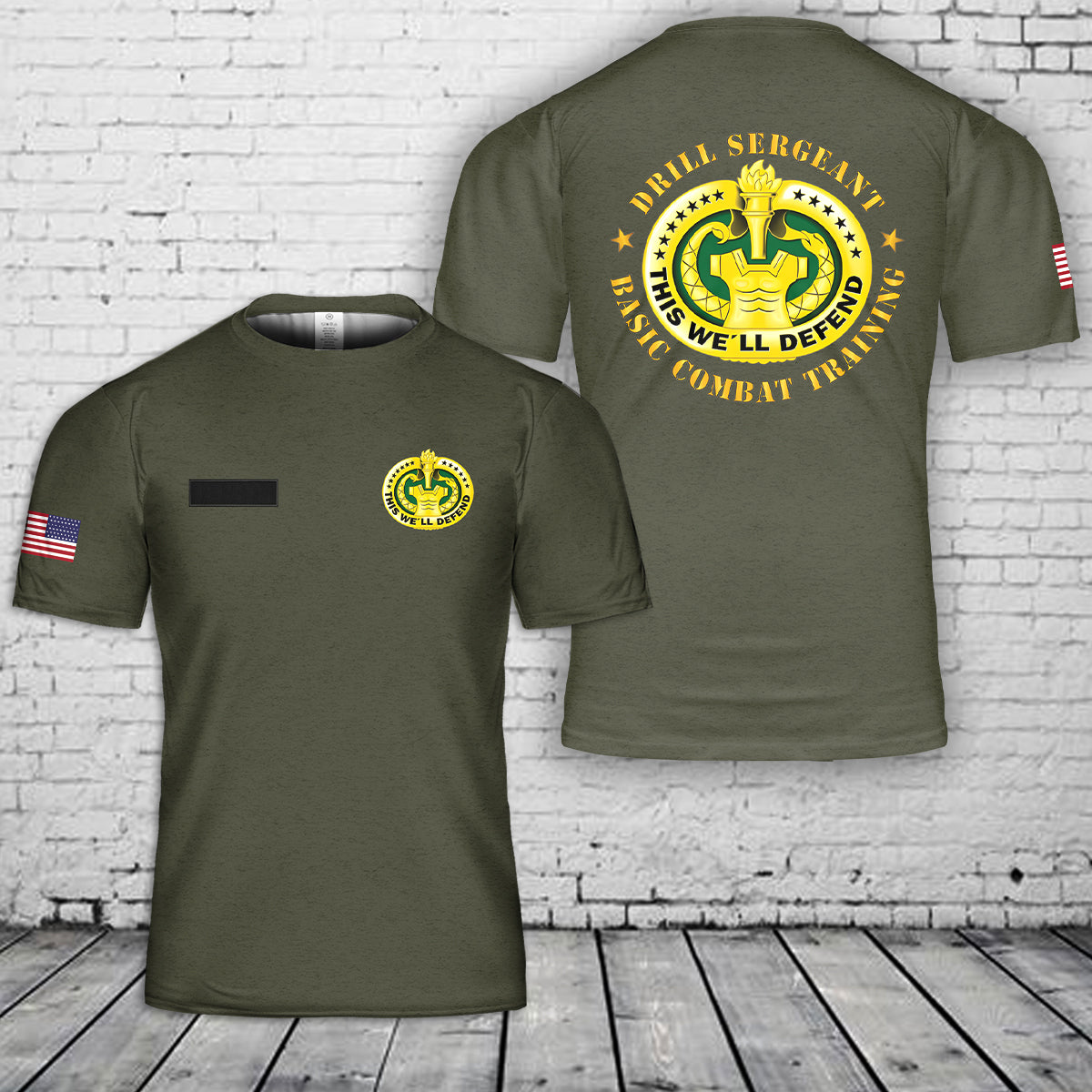Custom Name US Army - Drill Sgt Badge - Basic Combat Training T-Shirt ...