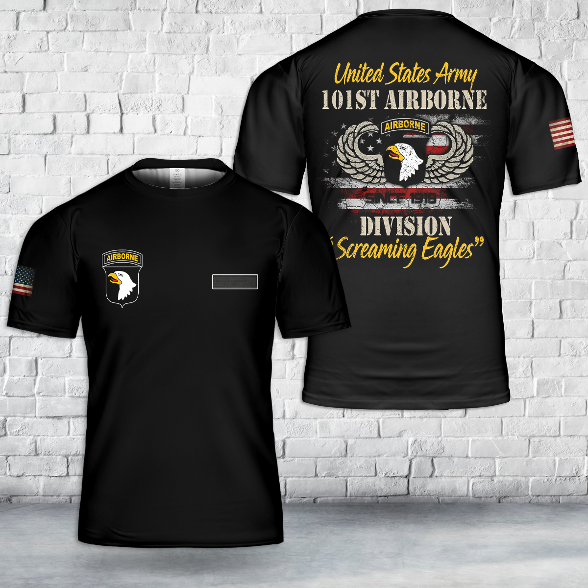 Custom Name US Army 101st Airborne Division Screaming Eagle T-Shirt 3D ...