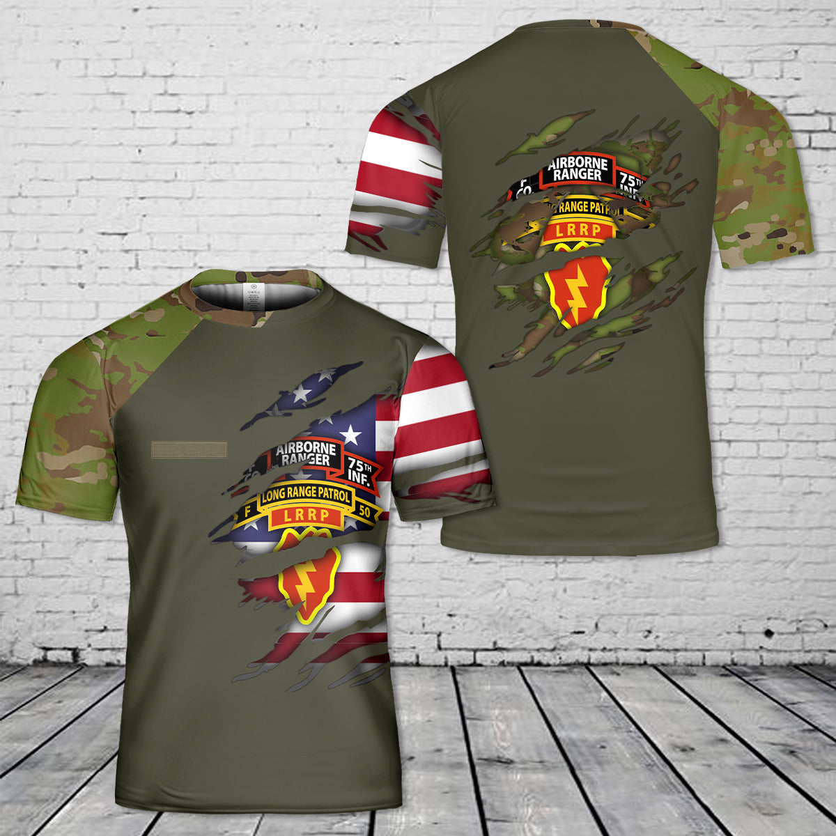Custom Name US Army 25th Infantry Ranger Long Range Patrol T-Shirt 3D ...