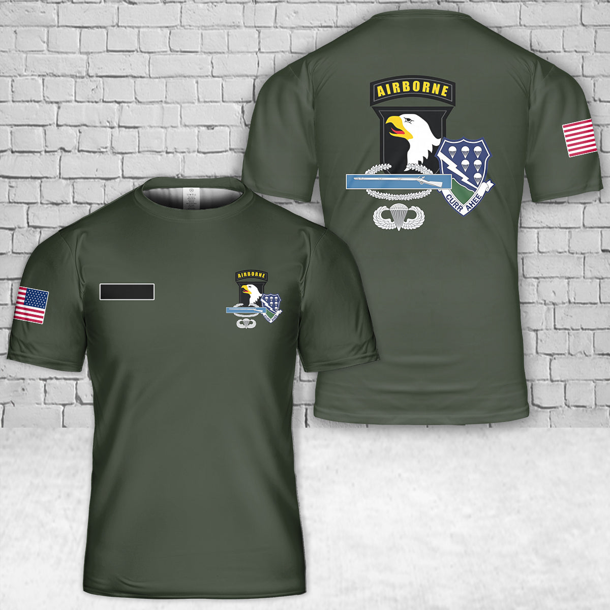Custom Name US Army 506th PIR Curr Ahee 101st Airborne CIB Airborne T ...