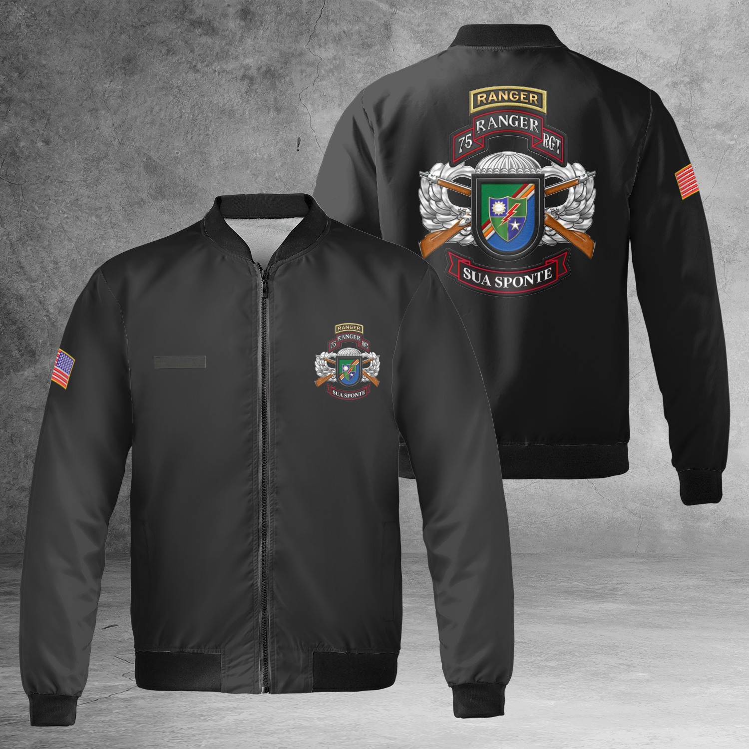 Custom Name US Army 75th Ranger Regiment With Tab and Insignia AOP Fle ...