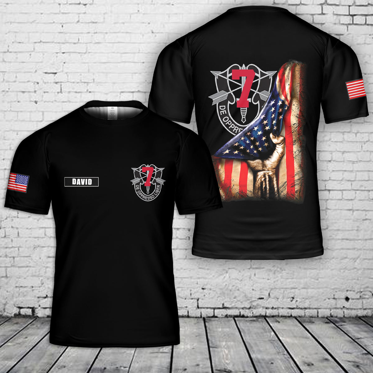 Custom Name US Army 7th Special Forces Group (7th SFG) 3D T-Shirt ...
