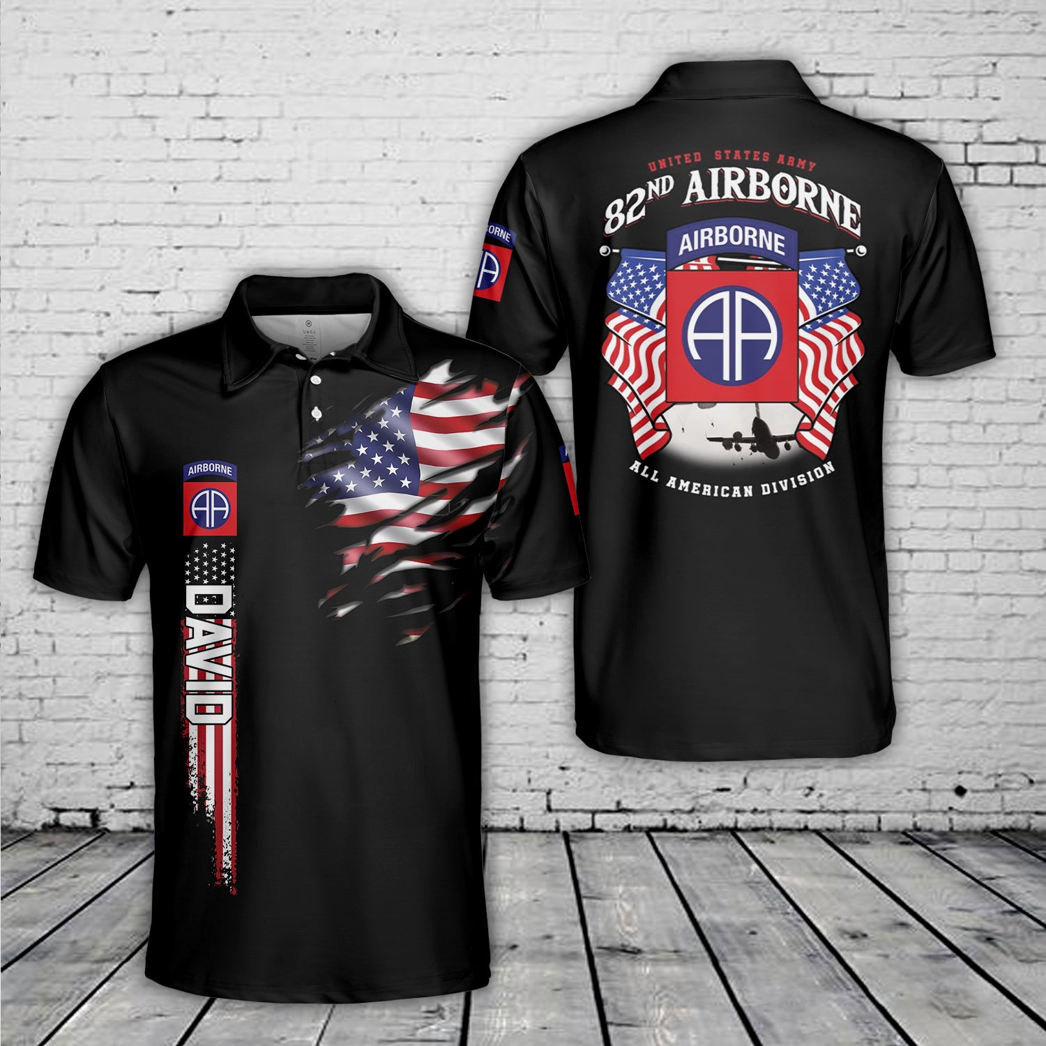 Custom Name US Army 82nd Airborne Division - All American Division Pol ...