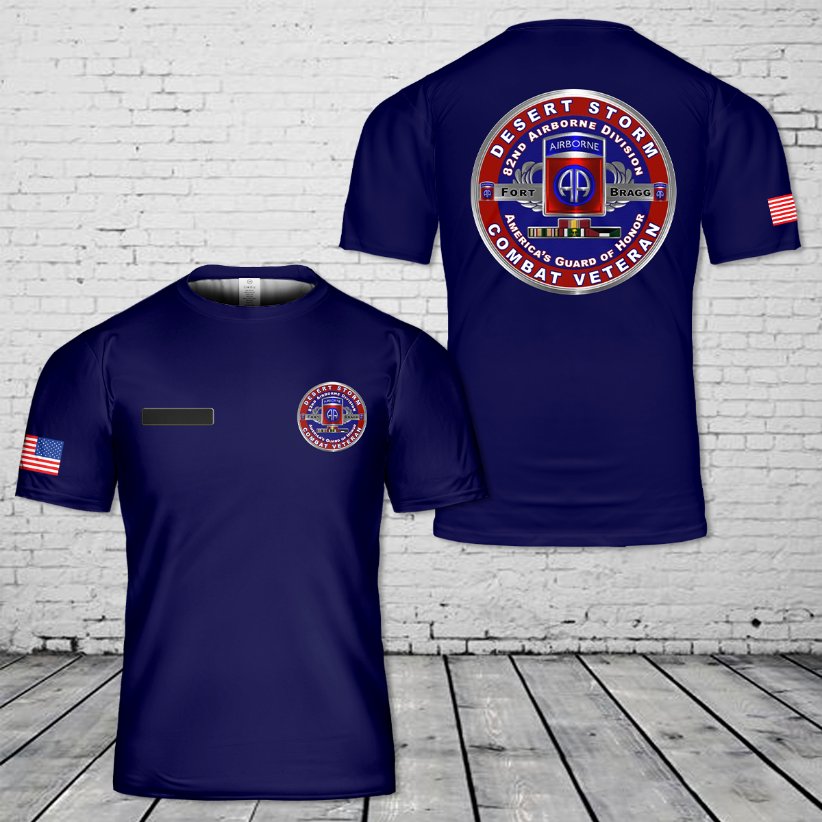 Custom Name US Army 82nd Airborne Division Desert Storm Veteran T-Shir ...