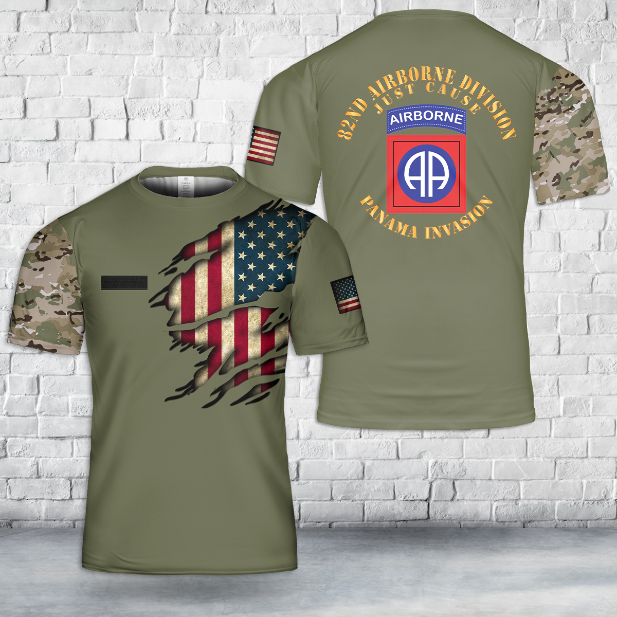 Custom Name US Army 82nd Airborne Division Panama Invasion T-Shirt 3D – Merch Gears