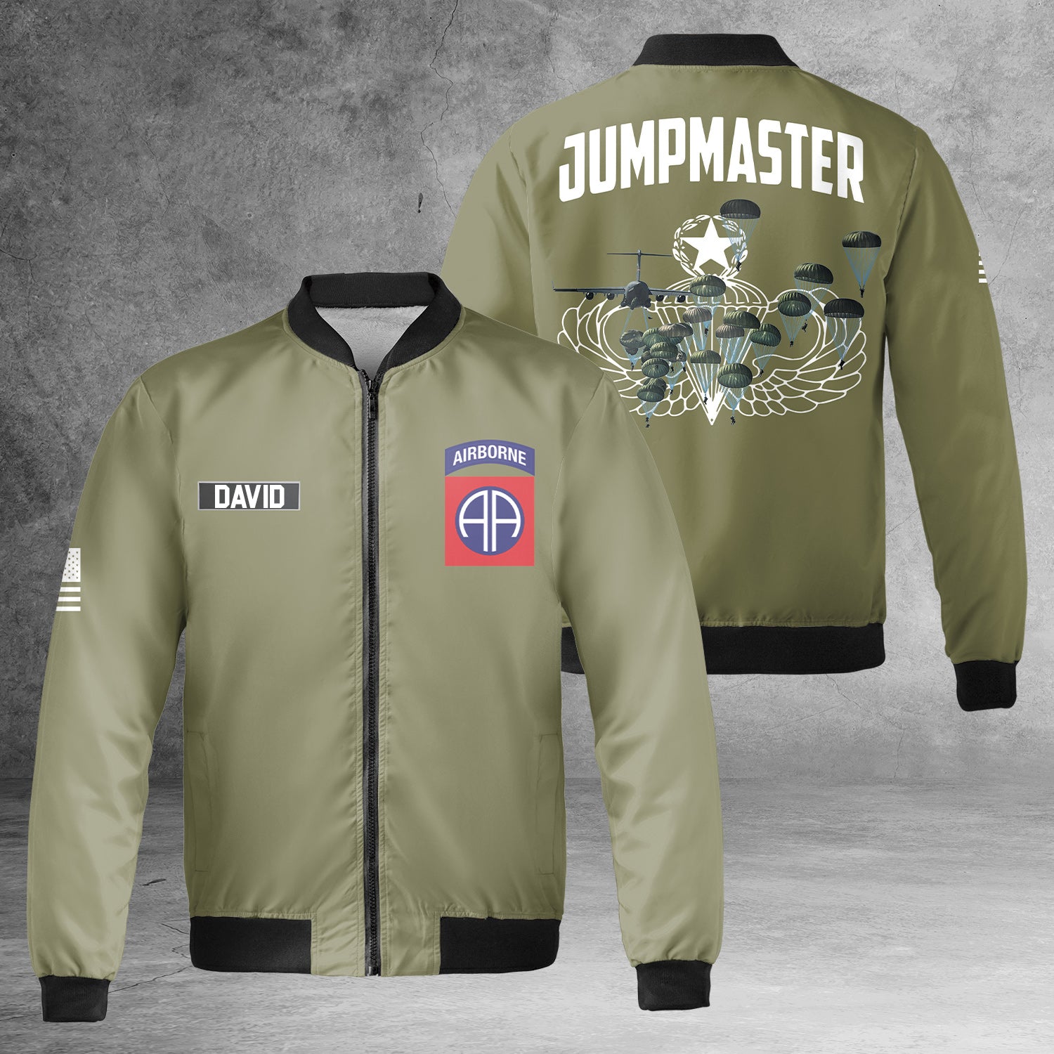 Custom Name US Army 82nd Airborne Paratrooper Jumpmaster AOP Fleece Bo ...