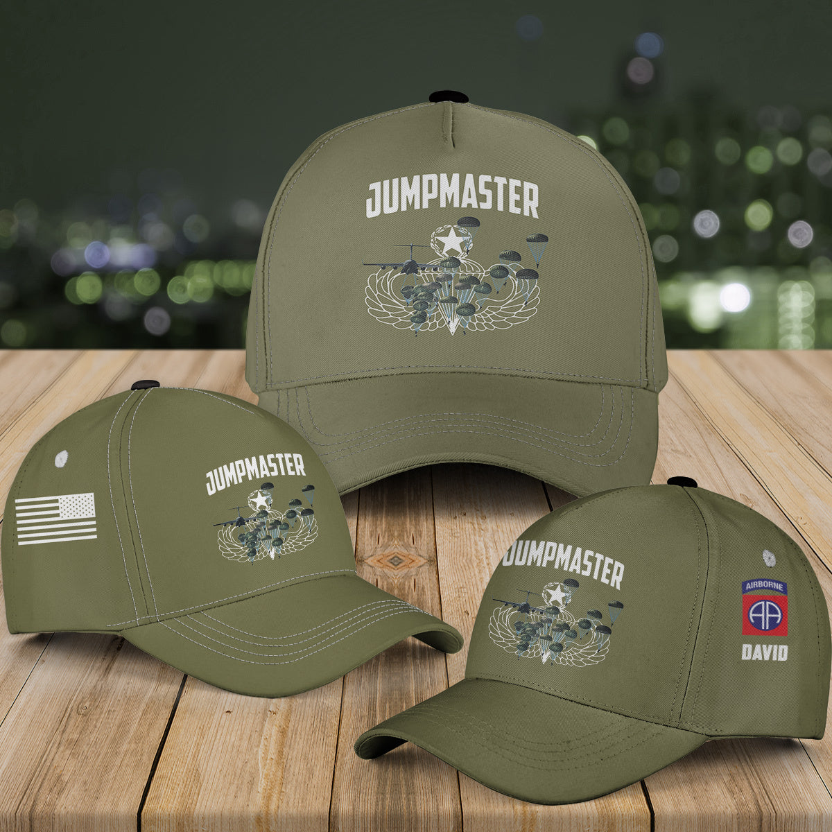 Custom Name US Army 82nd Airborne Paratrooper Jumpmaster Baseball Cap ...