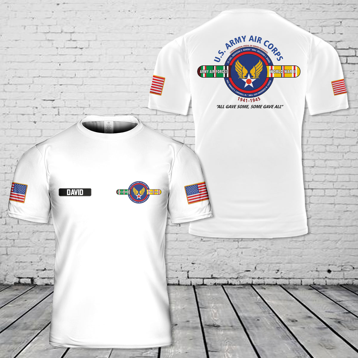 Custom Name US Army Air Corps Unit & Operations World War II 3D T-Shir ...