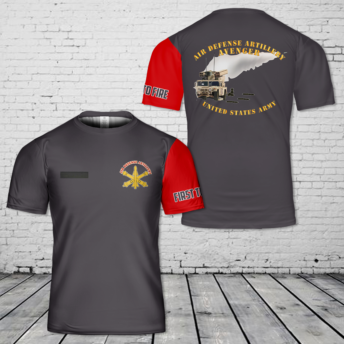 Custom Name US Army Air Defense Artillery T-Shirt 3D – Merch Gears