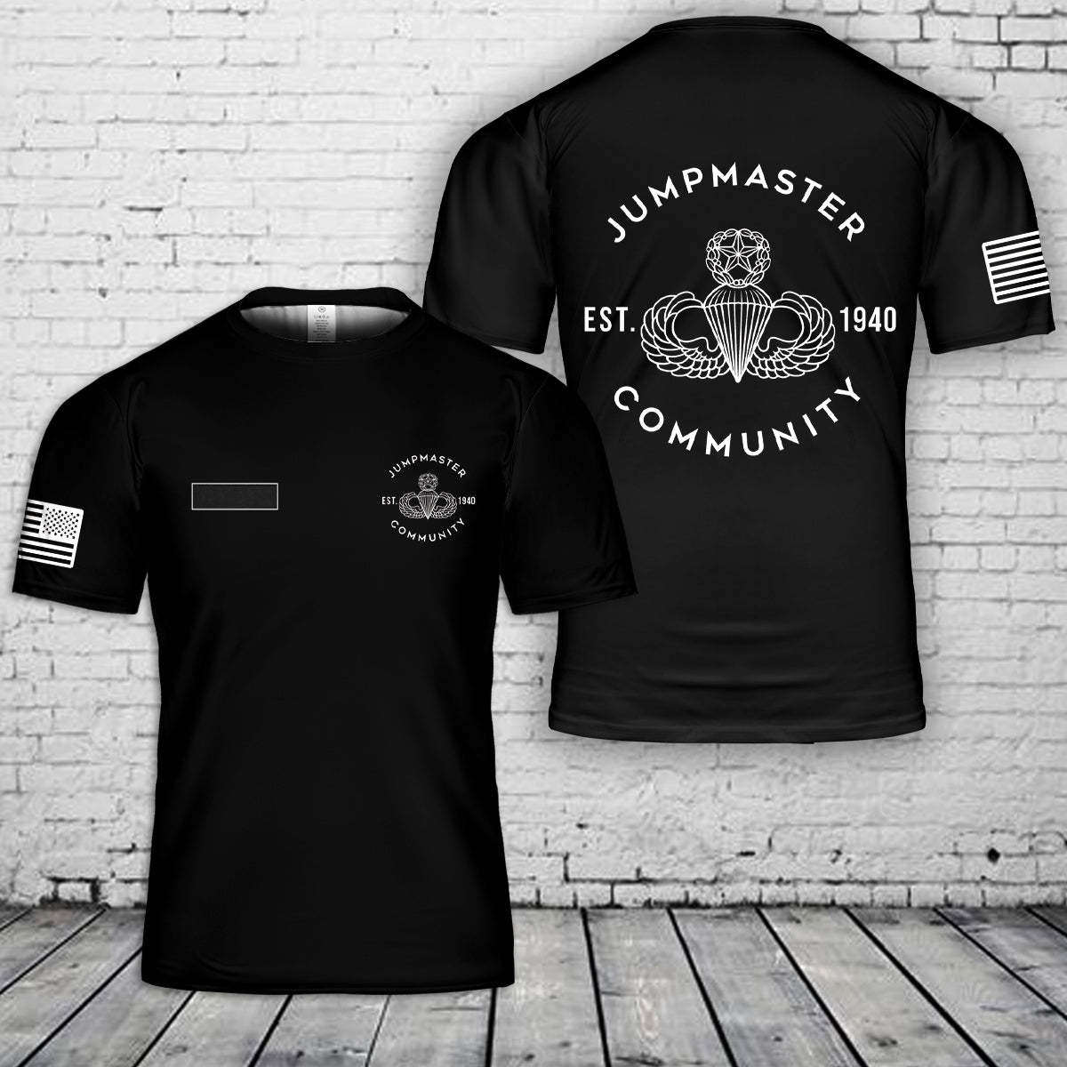 Custom Name US Army Jumpmaster Community T-Shirt 3D – Merch Gears