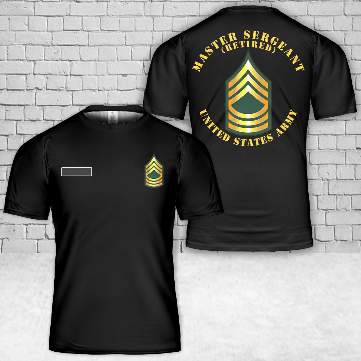 Custom Name US Army Master Sergeant - MSG - Retired T-Shirt 3D – Merch ...