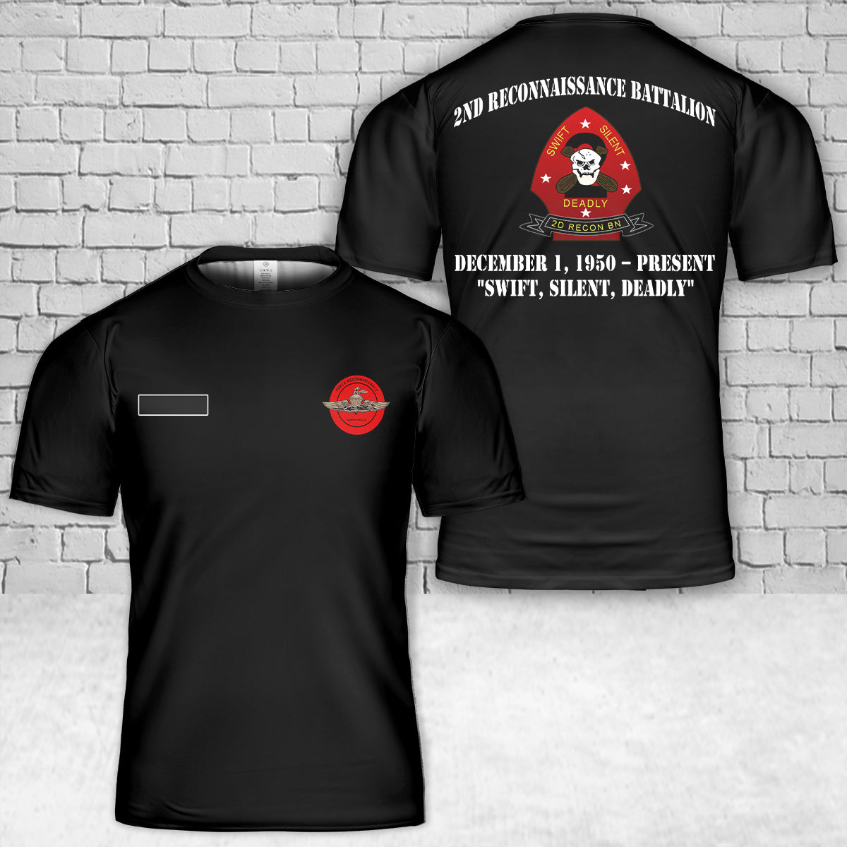 Custom Name US Marine Corps 2nd Reconnaissance Battalion (2nd Recon) T ...