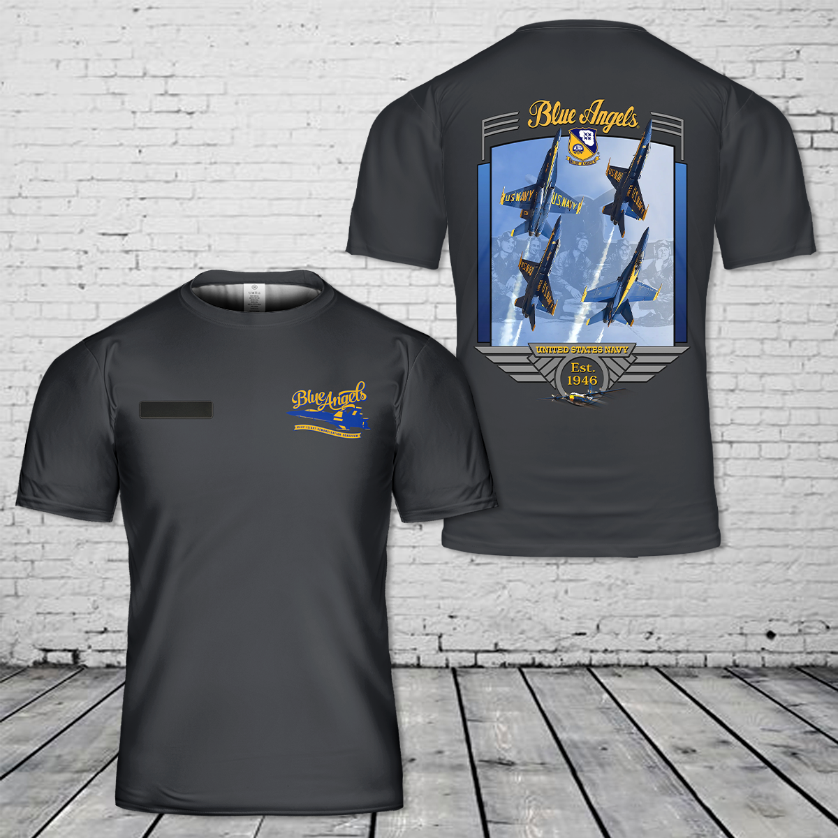 Custom Name US Navy Blue Angels T-Shirt 3D – Merch Gears