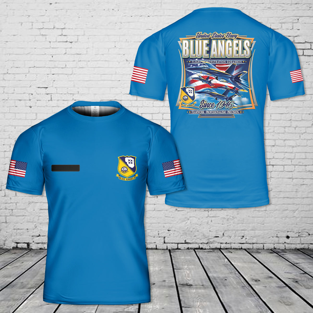 Custom Name US Navy Blue Angels Since 1946 T-Shirt 3D – Merch Gears