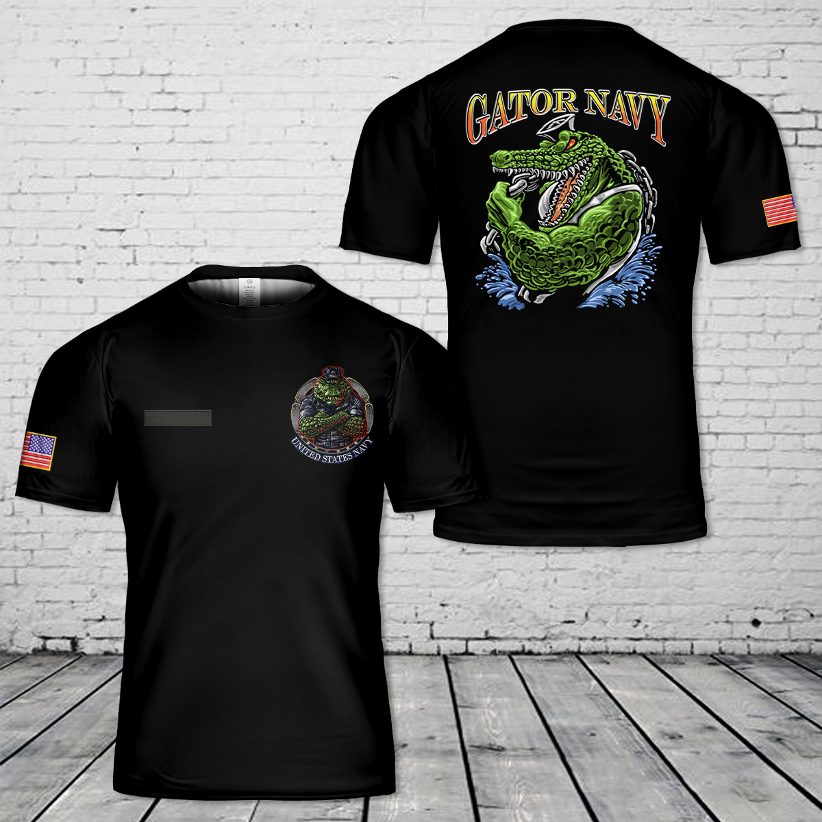 Custom Name US Navy Gator Navy Amphibious T-Shirt 3D – Merch Gears